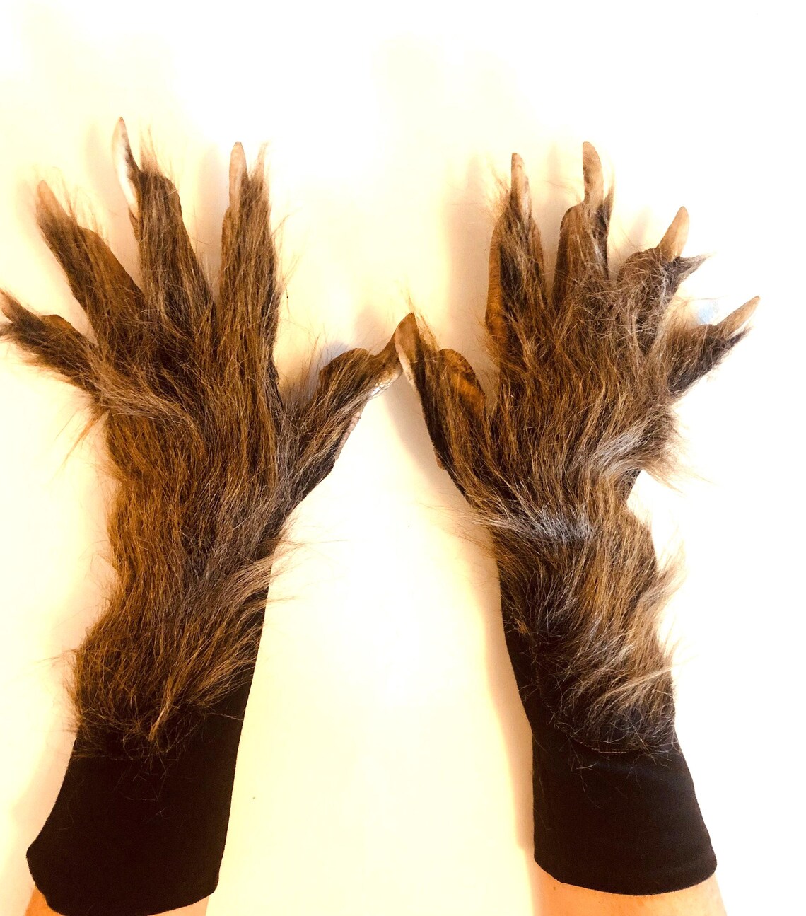 Brown Werewolf Beast Claws Hands Adult Halloween Hand Made USA Costume ...