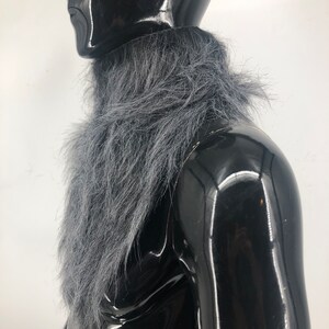 Gray Hairy Neck Chest Cover Werewolf Add to Any Adult Halloween Mask or ...