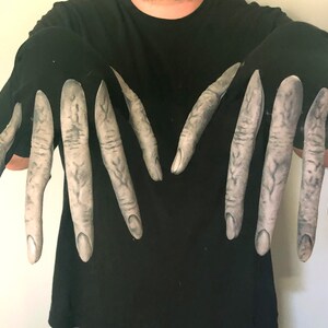 Gray Alien Long Fingers Alien Hands Spaceman Monster Scary Adult ...