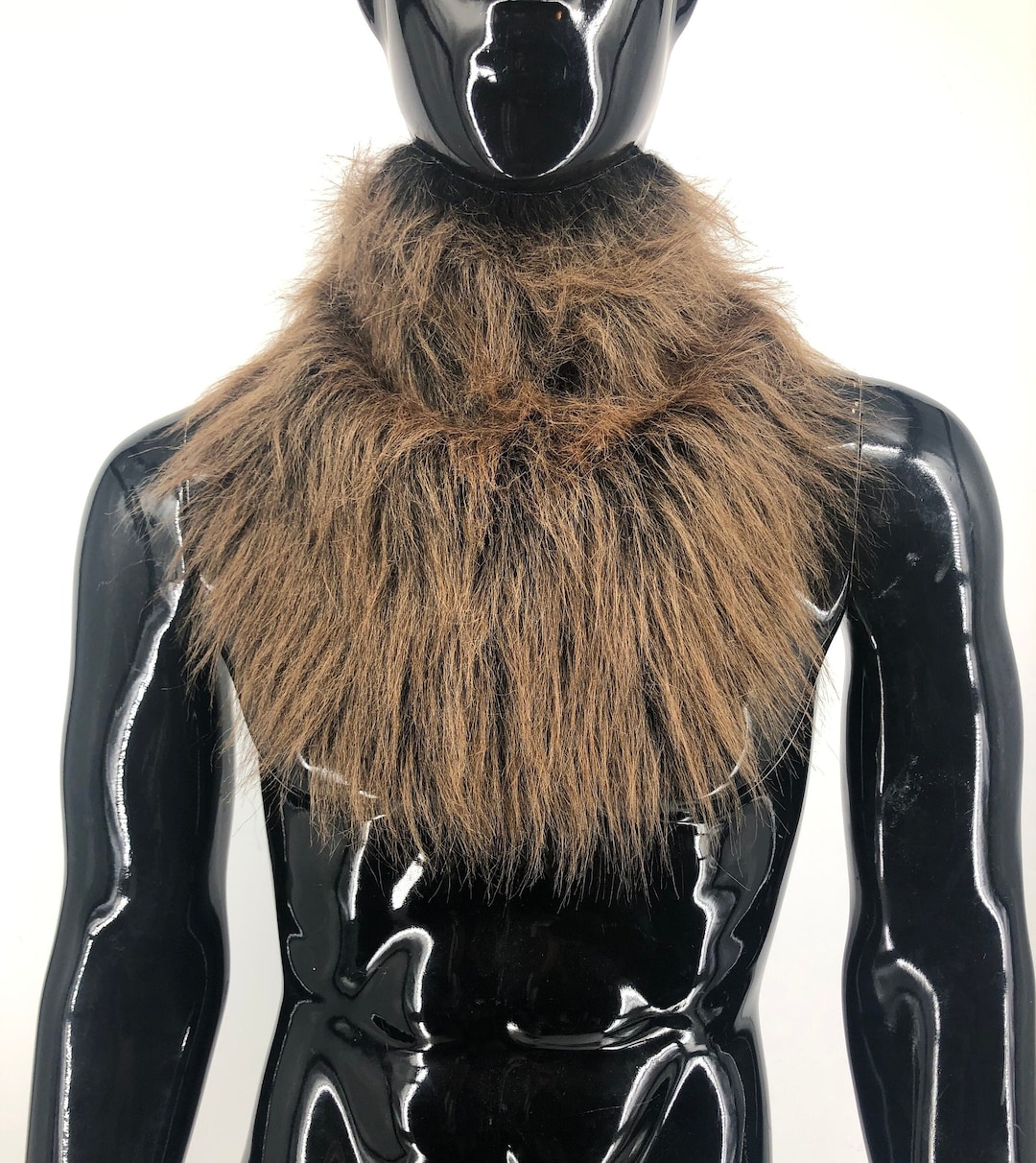 Brown Hairy Neck Chest Collar Werewolf Adult Halloween Costume ...