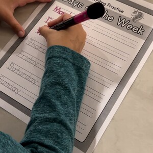 Days of the Week Printable Upper Case and Lowercase Writing Practice ...