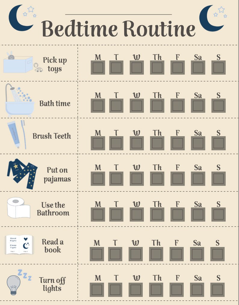Toddler Routine Checklists morning and Bedtime - Etsy
