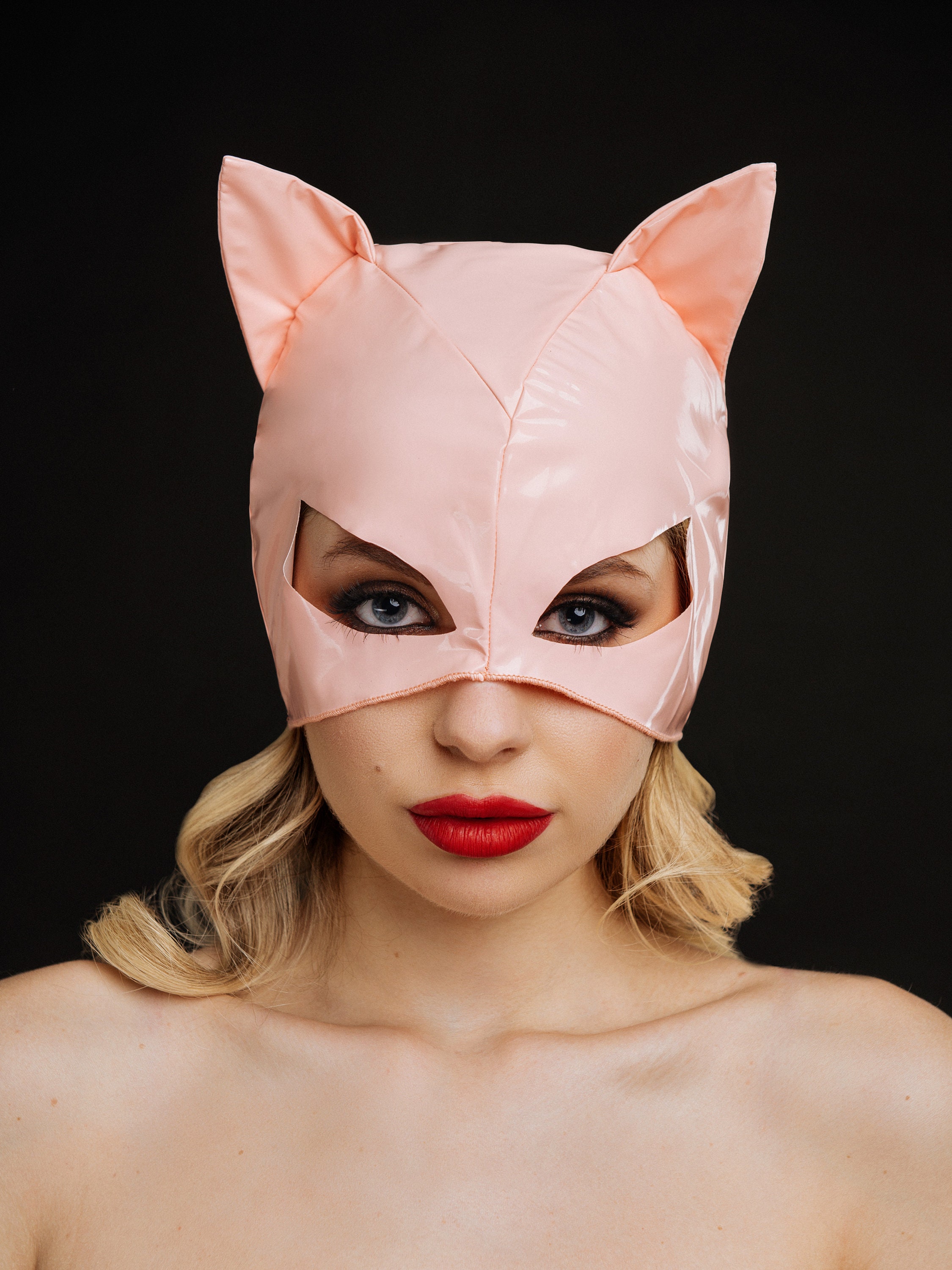 Fetish Accessories Catwoman Mask Latex Mask Sexy Cat Full Face Mask Cosplay Cat Mask Sexy