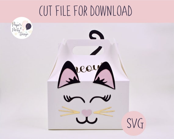 Cat Favor Box Svg SVG Cut File Digital Cut File for Download | Etsy