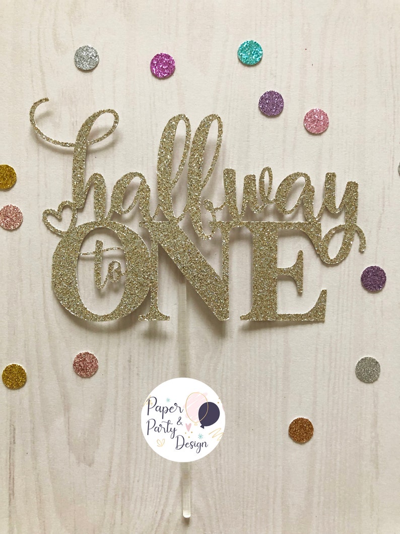 Halfway to One Cake Topper Svg SVG Cut File Digital Cut File - Etsy Israel
