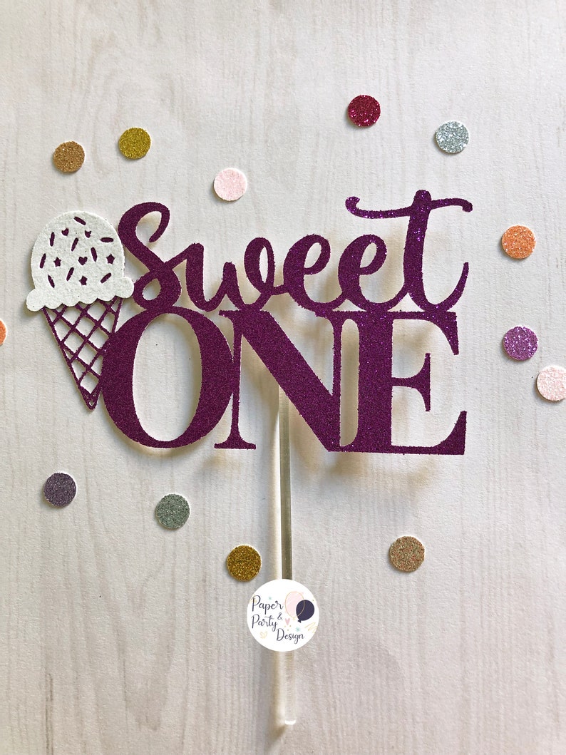 Sweet One Cake Topper Svg SVG Cut File Digital Cut File for - Etsy