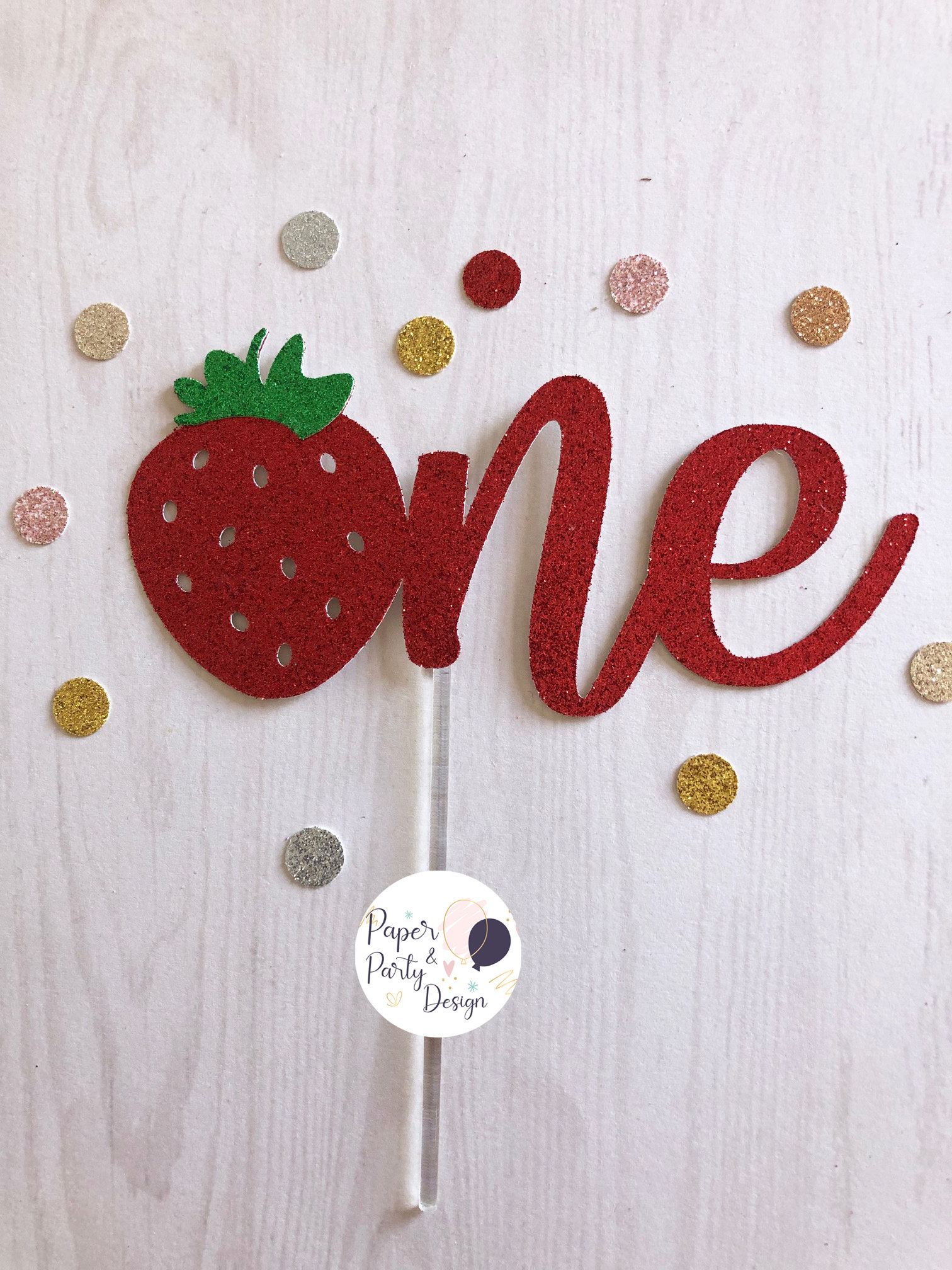 Strawberry Cake Topper Svg SVG Cut File Digital Cut File for - Etsy