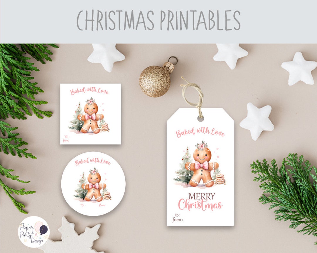 Printable Gift Tag and Sticker Cookie Labels PDF File for - Etsy