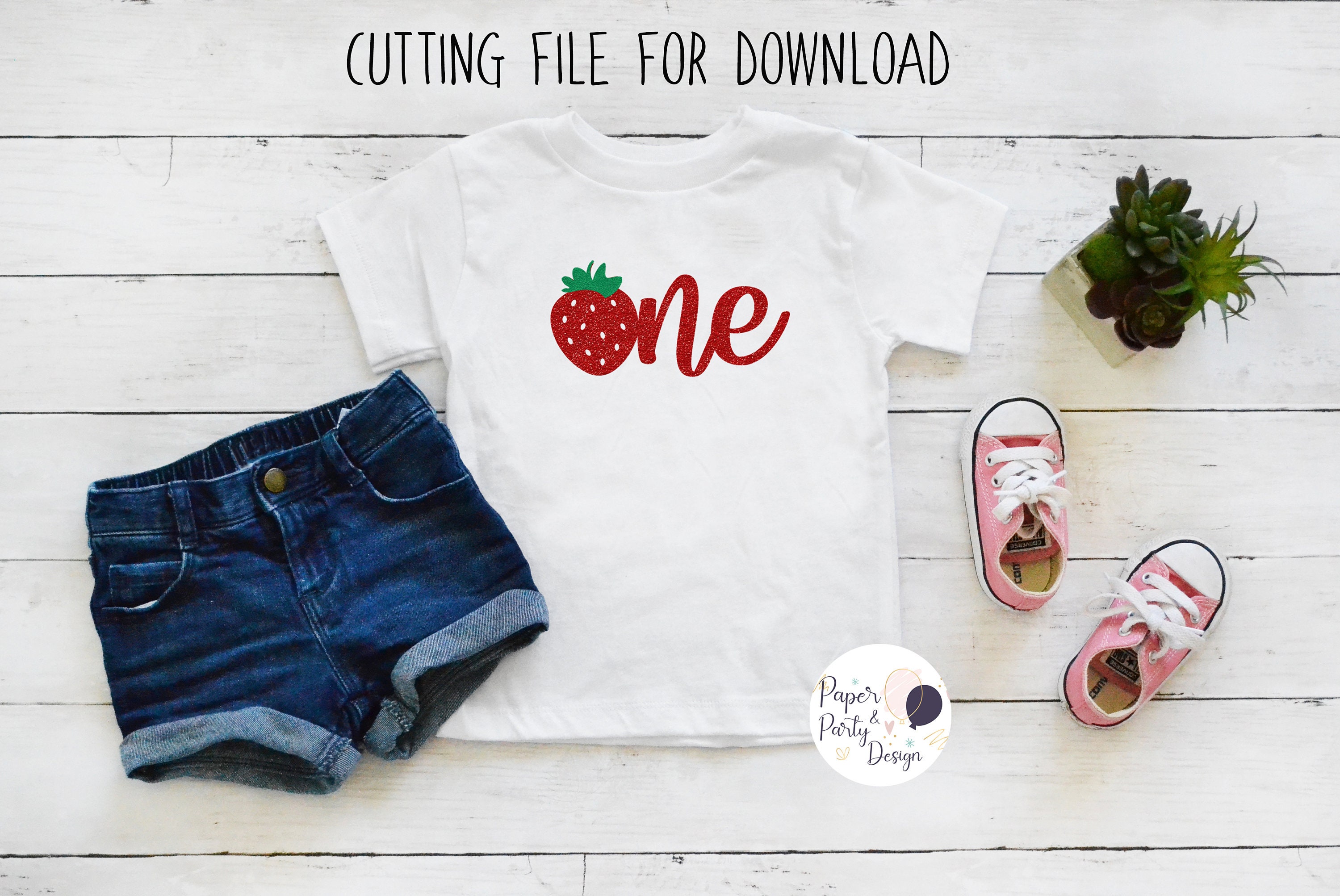 Strawberry Cake Topper Svg SVG Cut File Digital Cut File for - Etsy