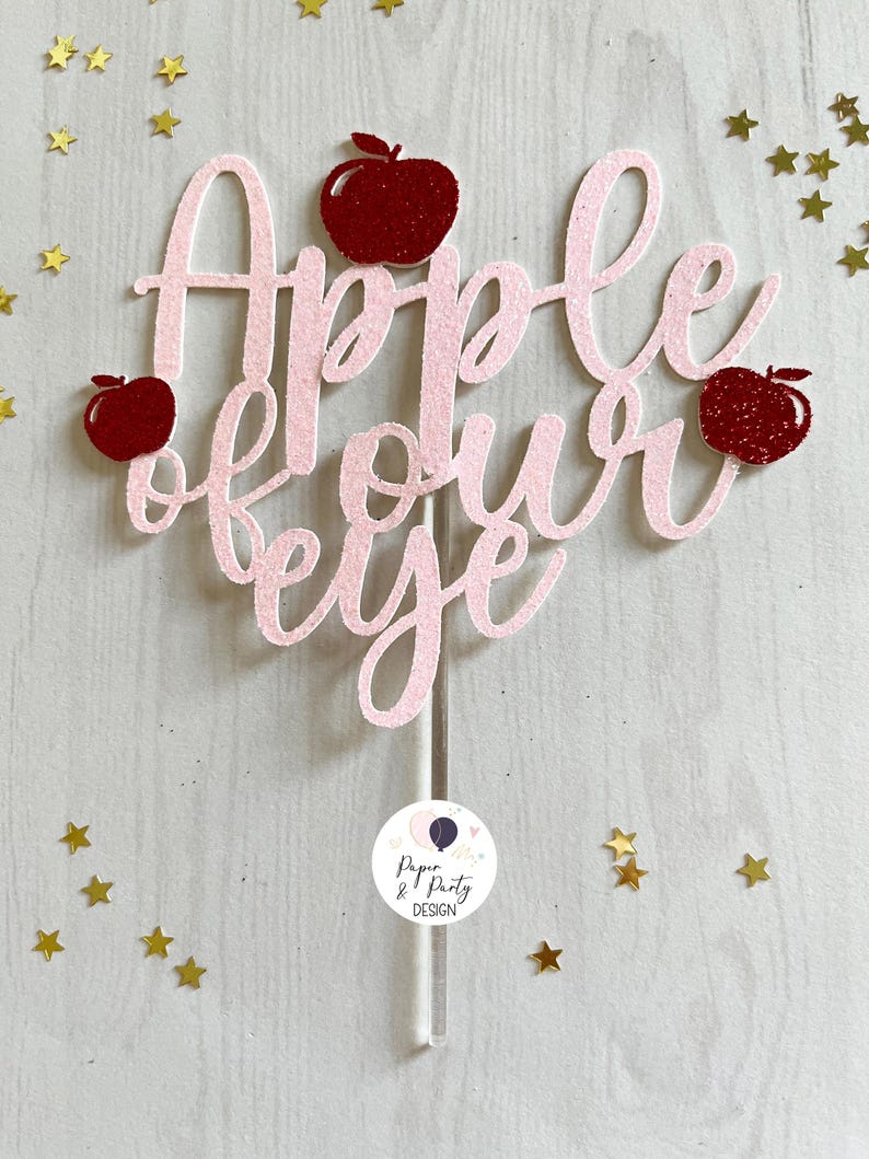 Apple of Our Eye Cake Topper, Svg Baby Shower,, SVG Cake Decor, Apple ...