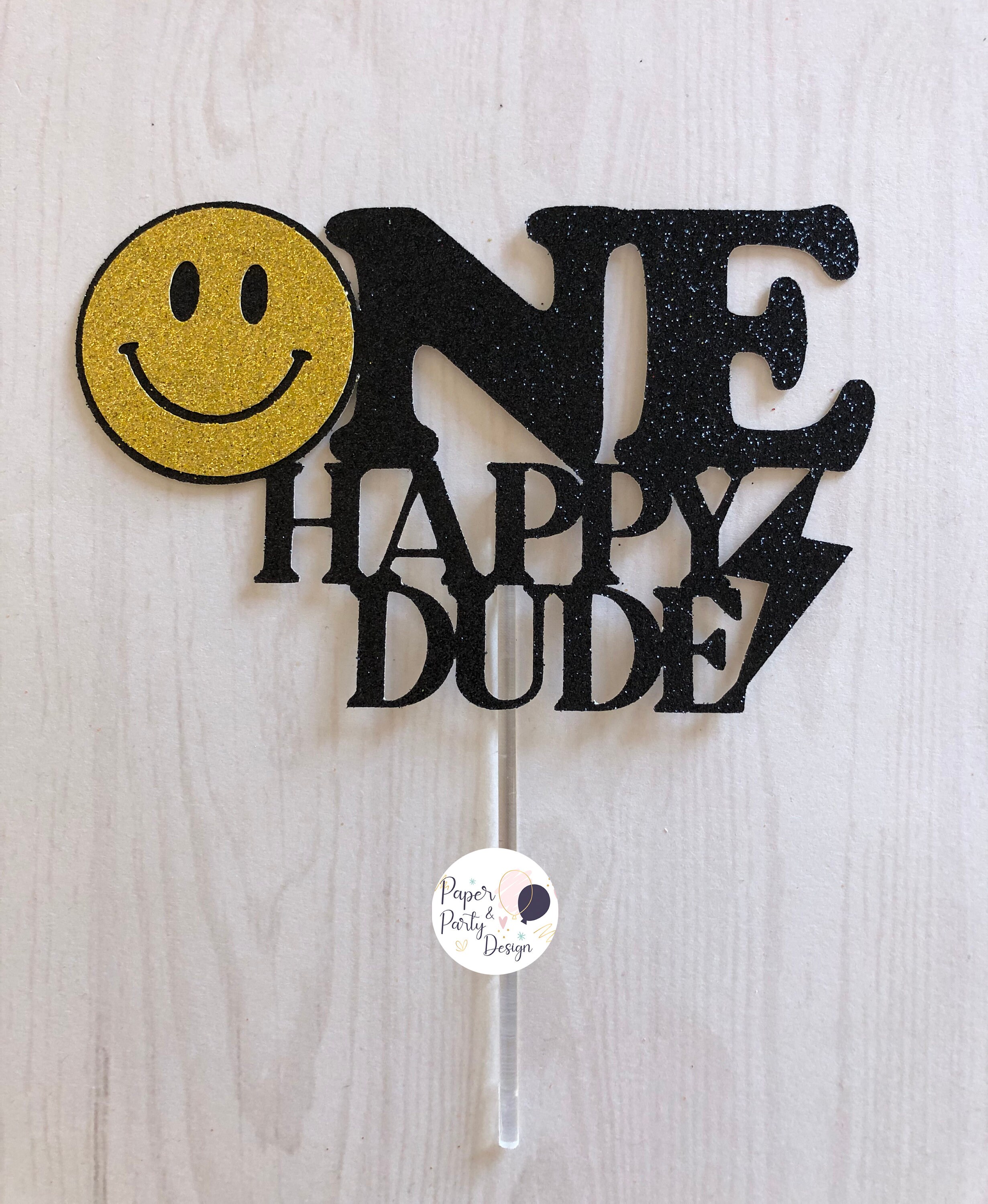 One Happy Dude Cake Topper Svg SVG Cut File Digital Cut File - Etsy Canada