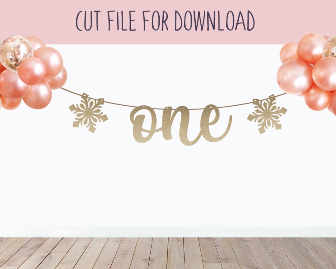 One Snowflake Banner Svg, SVG Cut File, Digital Cut File for Download ...