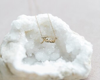 Jesus Name Necklace - Etsy