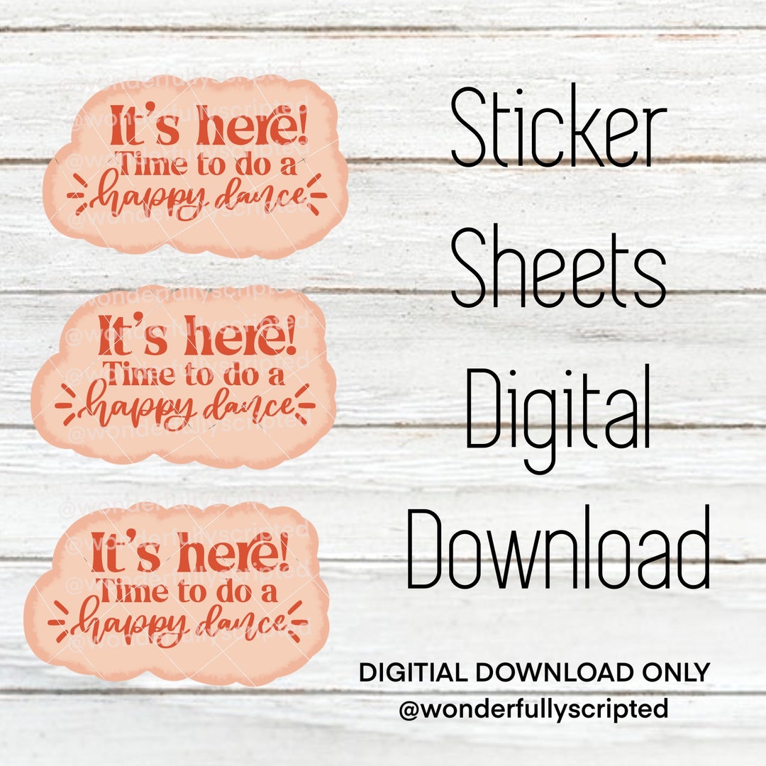 It's Here Sticker Sheet | Digital Download Stickers | Small Business ...