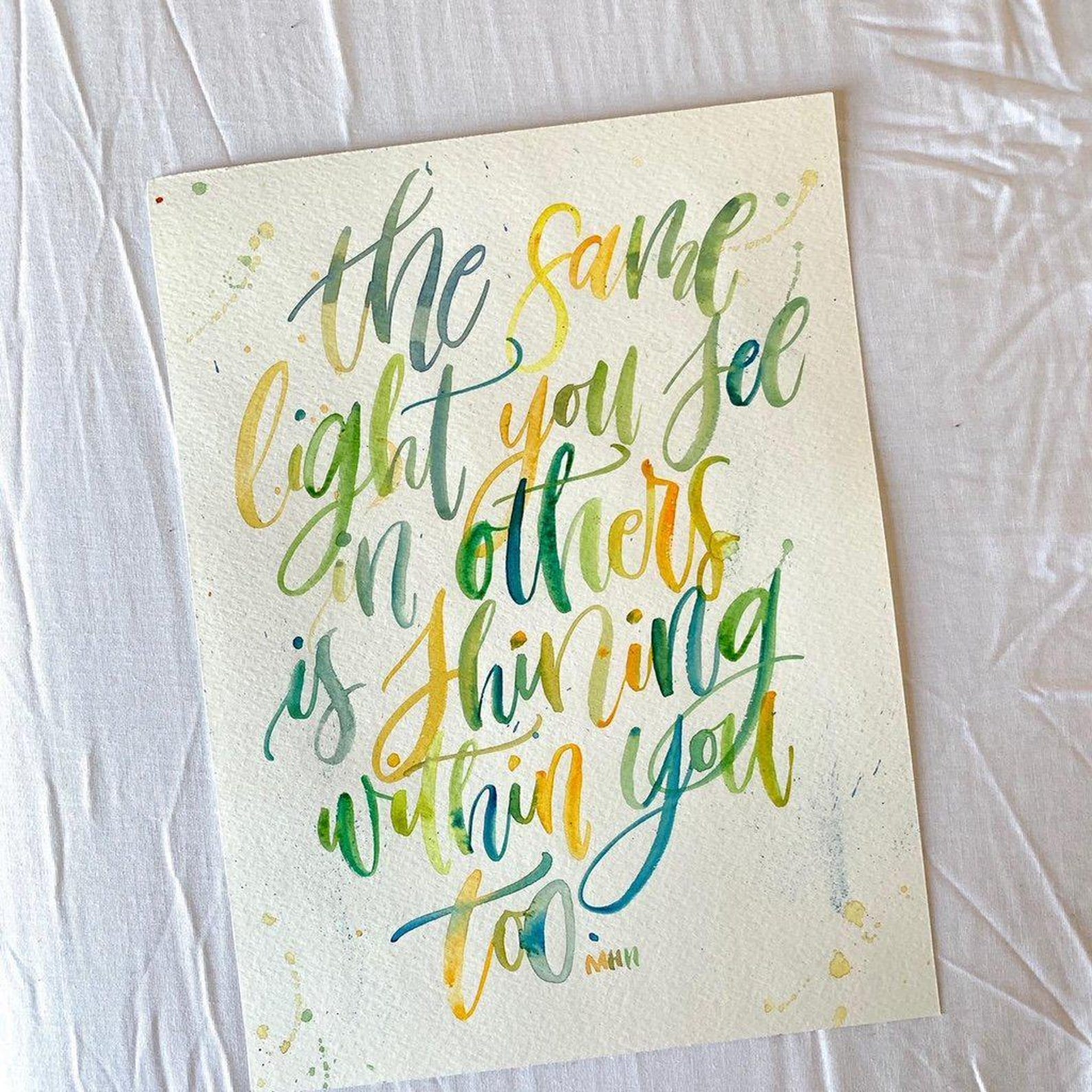 PHYSICAL CUSTOM PRINT | Brush Lettering Print, Hand Lettered Watercolor ...