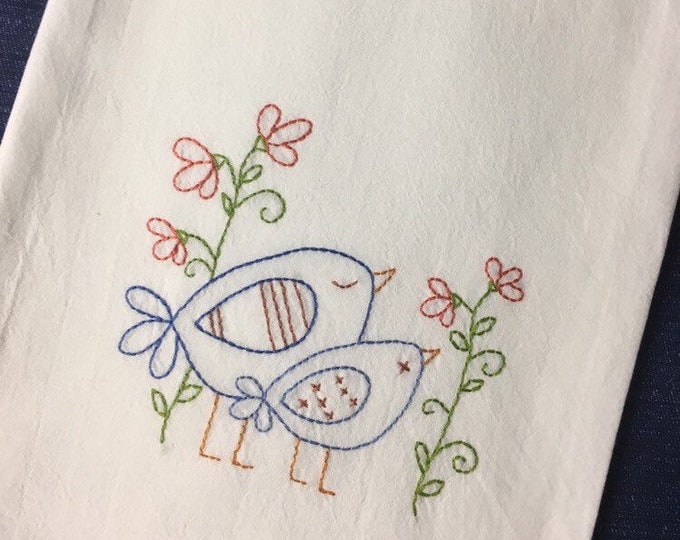 Birds Tea Towel Spring Birds Kitchen Dish Towel - Etsy