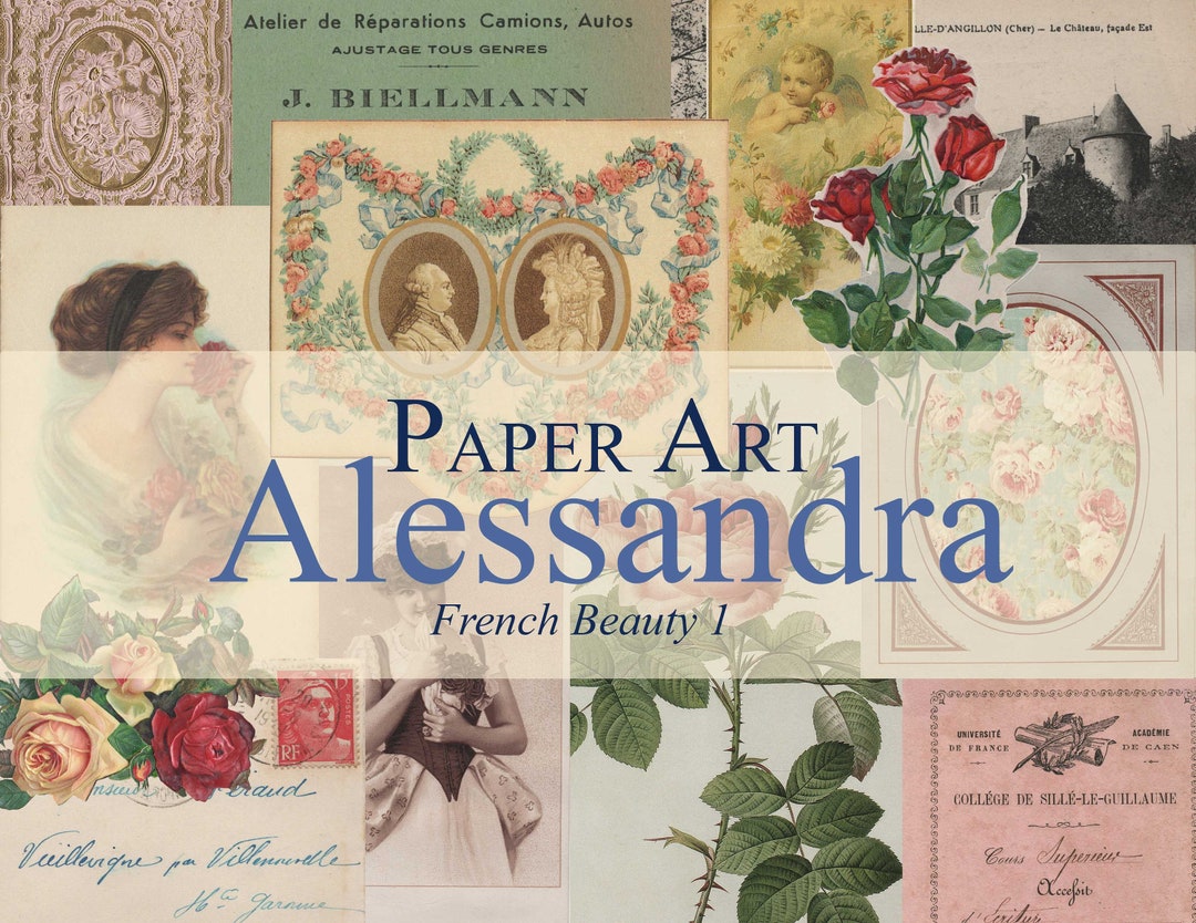 French Beauty Digital Papers - Vintage French Digital Papers - Antique ...