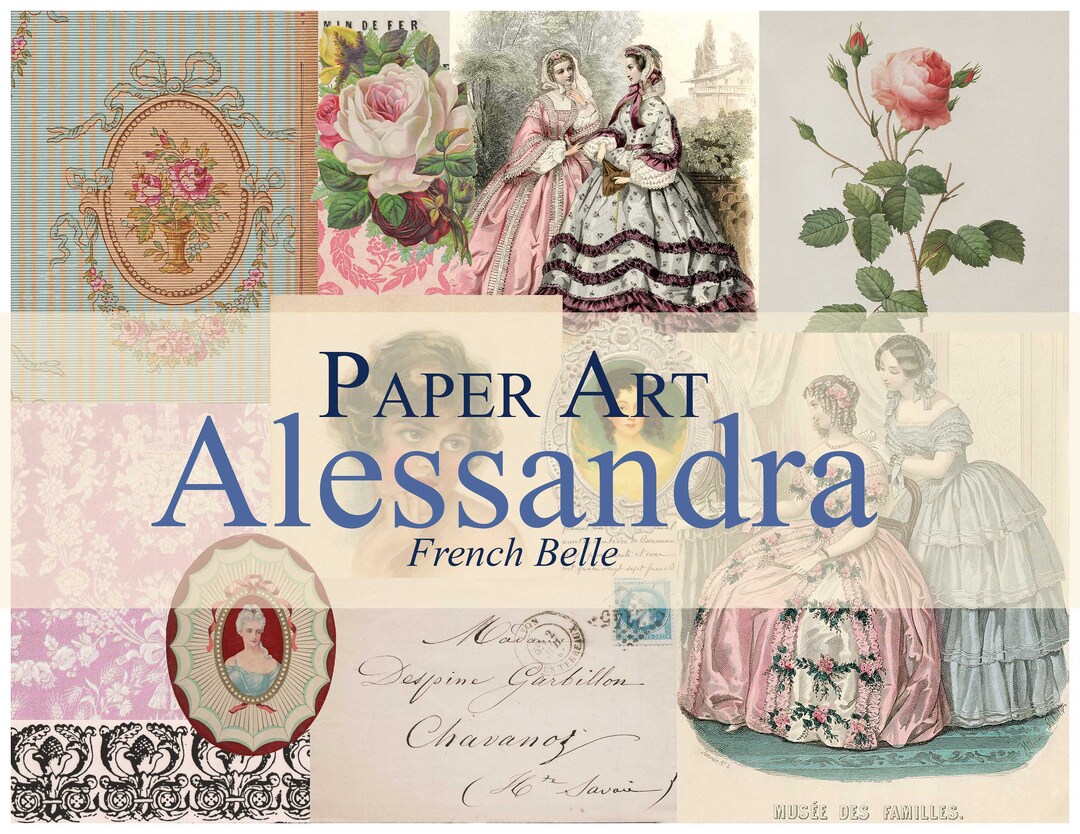 French Belle Digital Papers - Vintage French Digital Papers - Antique ...