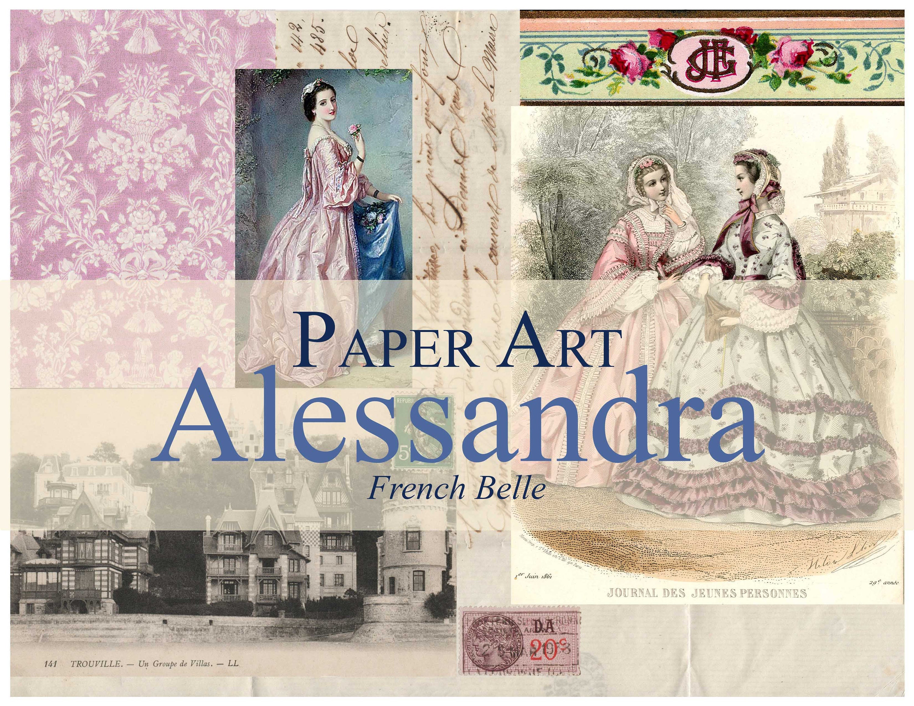 French Belle Digital Papers - Vintage French Digital Papers - Antique ...