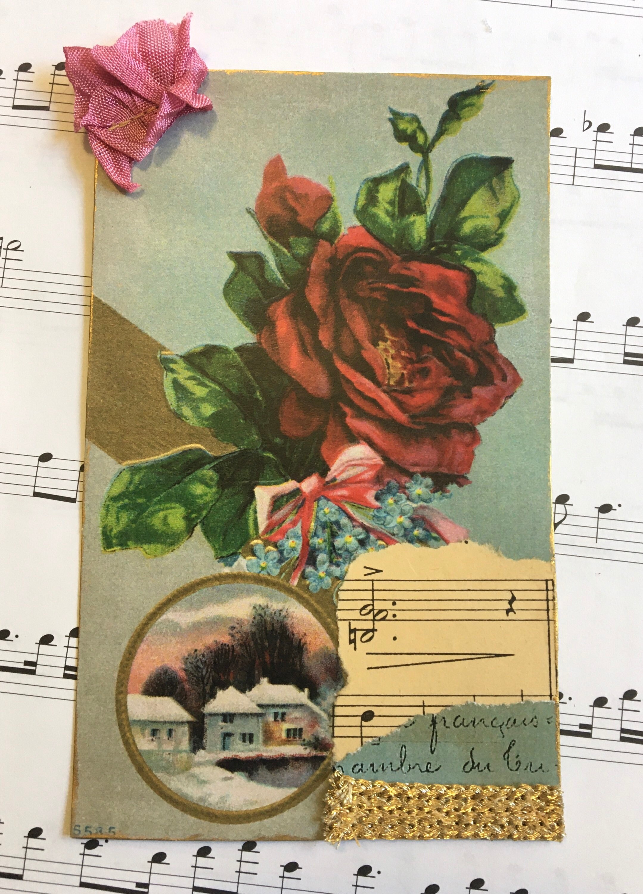 Vintage Roses Postcards 2 Digital Download Junk Journal | Etsy