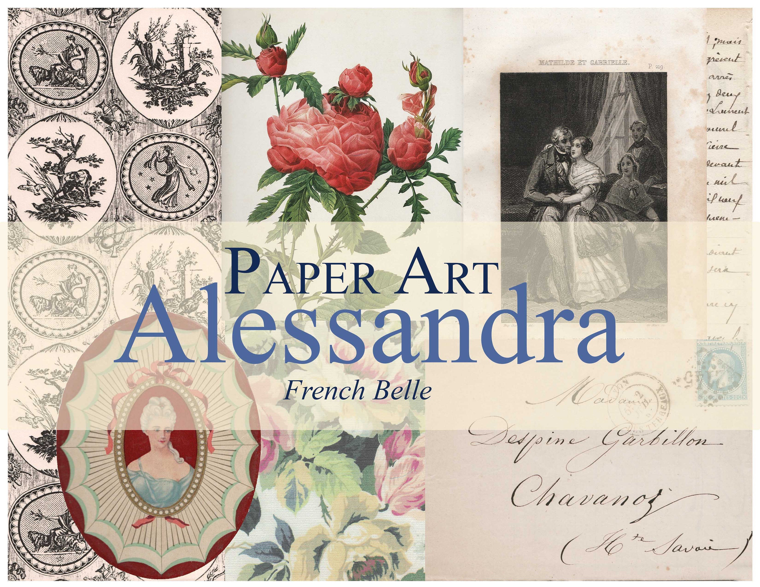 French Belle Digital Papers - Vintage French Digital Papers - Antique ...