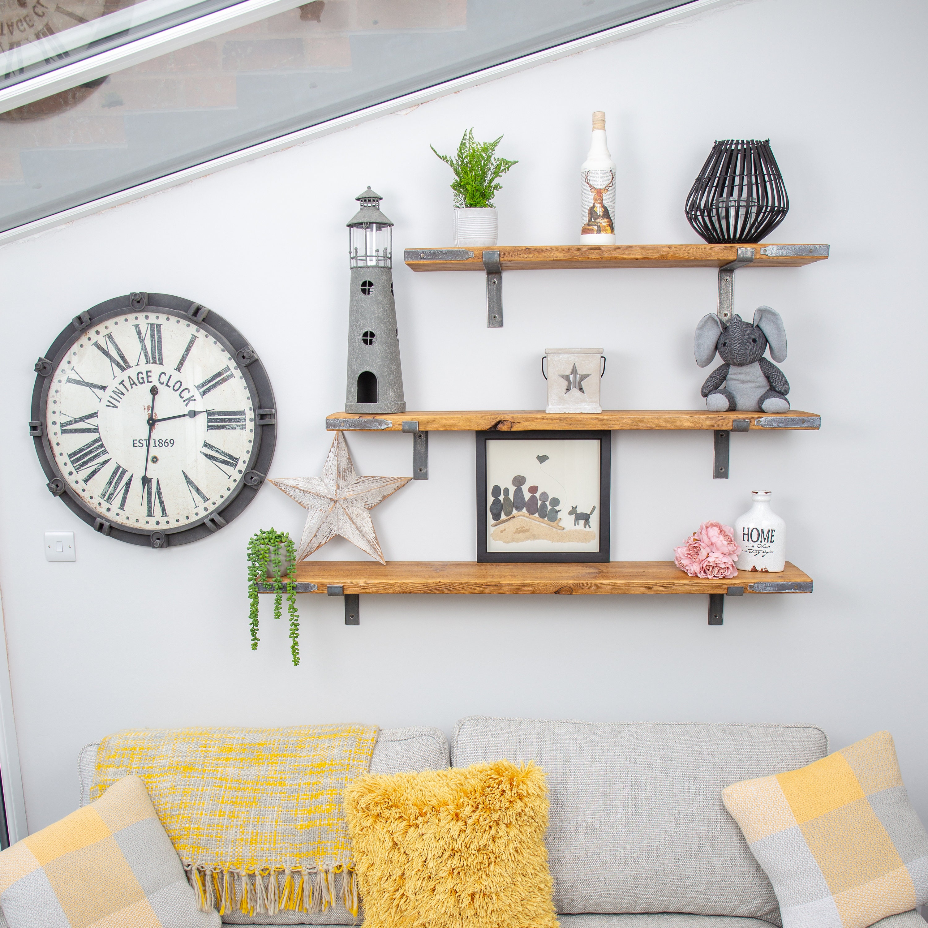 Scaffold Board Shelf Including Brackets Rustic Reclaimed - Etsy UK