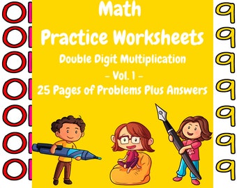 Double Digit Math Worksheets - Etsy