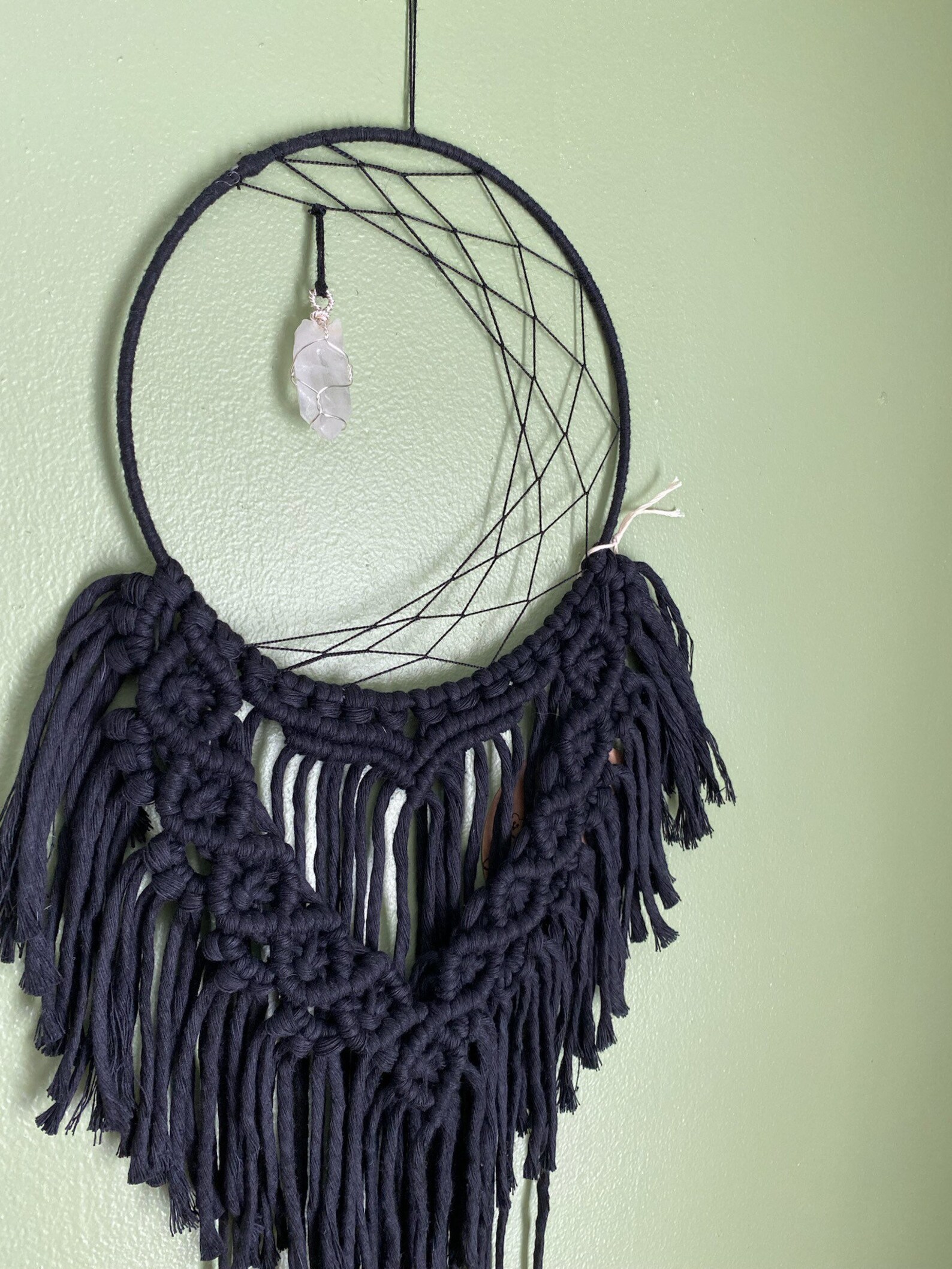 Macrame Dreamcatcher Moon With Crystals - Etsy