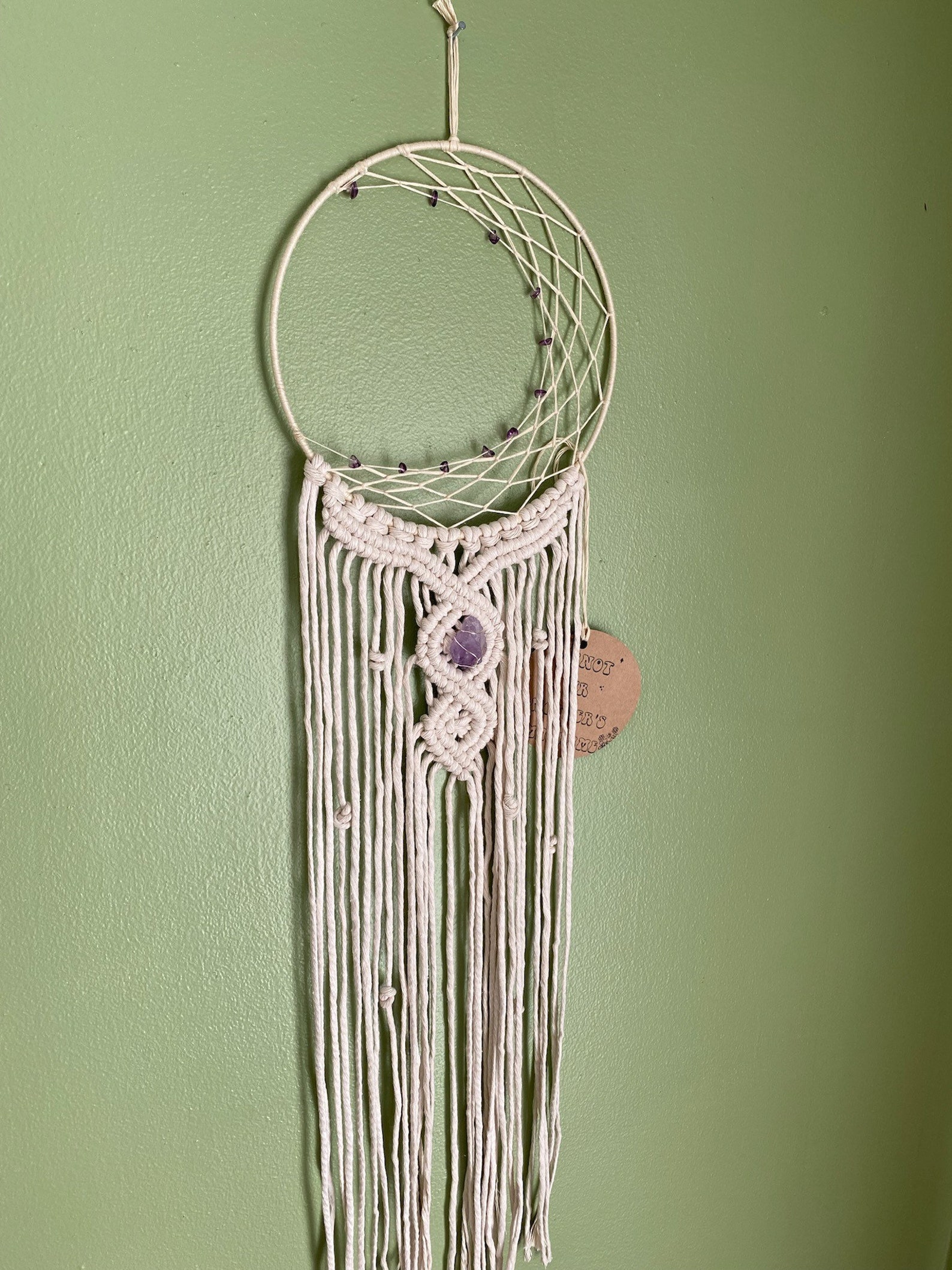 Macrame Dreamcatcher Moon With Crystals - Etsy