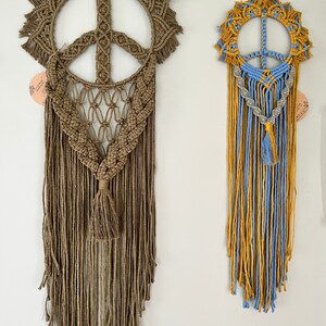 Macrame 'peace on Earth' Mandala Wall Hanging - Etsy