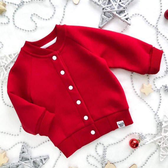 Red Baby Bomber Warm Baby Jacket Unisex Kids' Clothing | Etsy