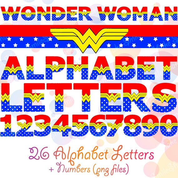 36 PNG Digital Wonder Woman Letters Wonder Woman Printable | Etsy