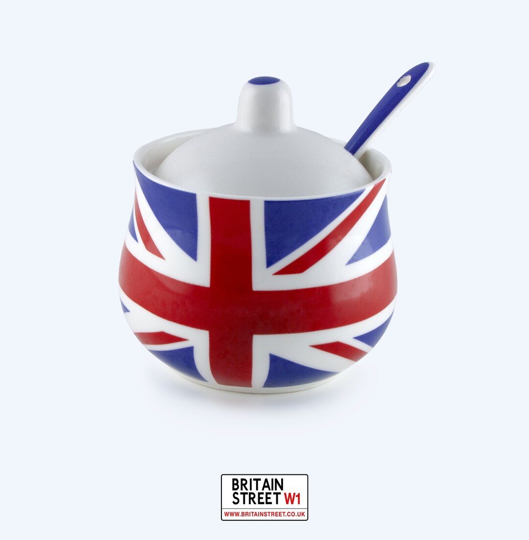 Handmade Union Jack Sugar Pot & Spoon - Etsy