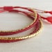 Red String Bracelet Gold and Red Seed Bead Bracelet - Etsy