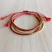 Red String Bracelet Gold and Red Seed Bead Bracelet - Etsy