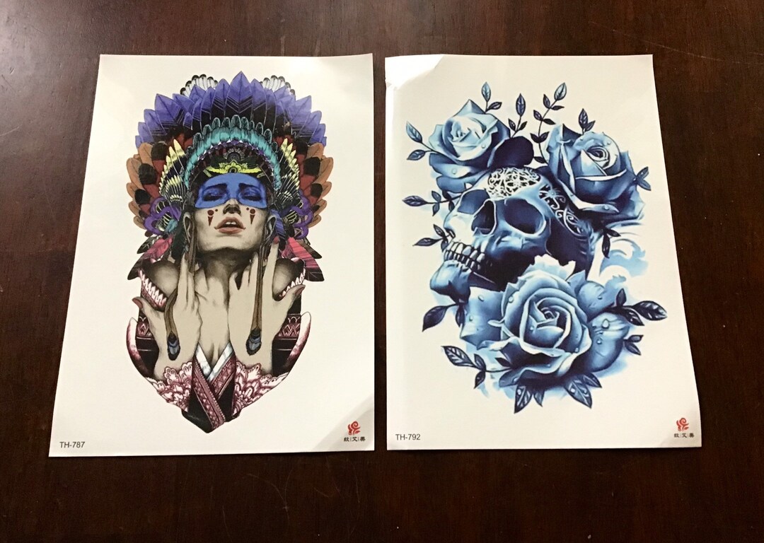 Temporary Tattoos. Large Temporary Tattoo. Tattoo. Color - Etsy