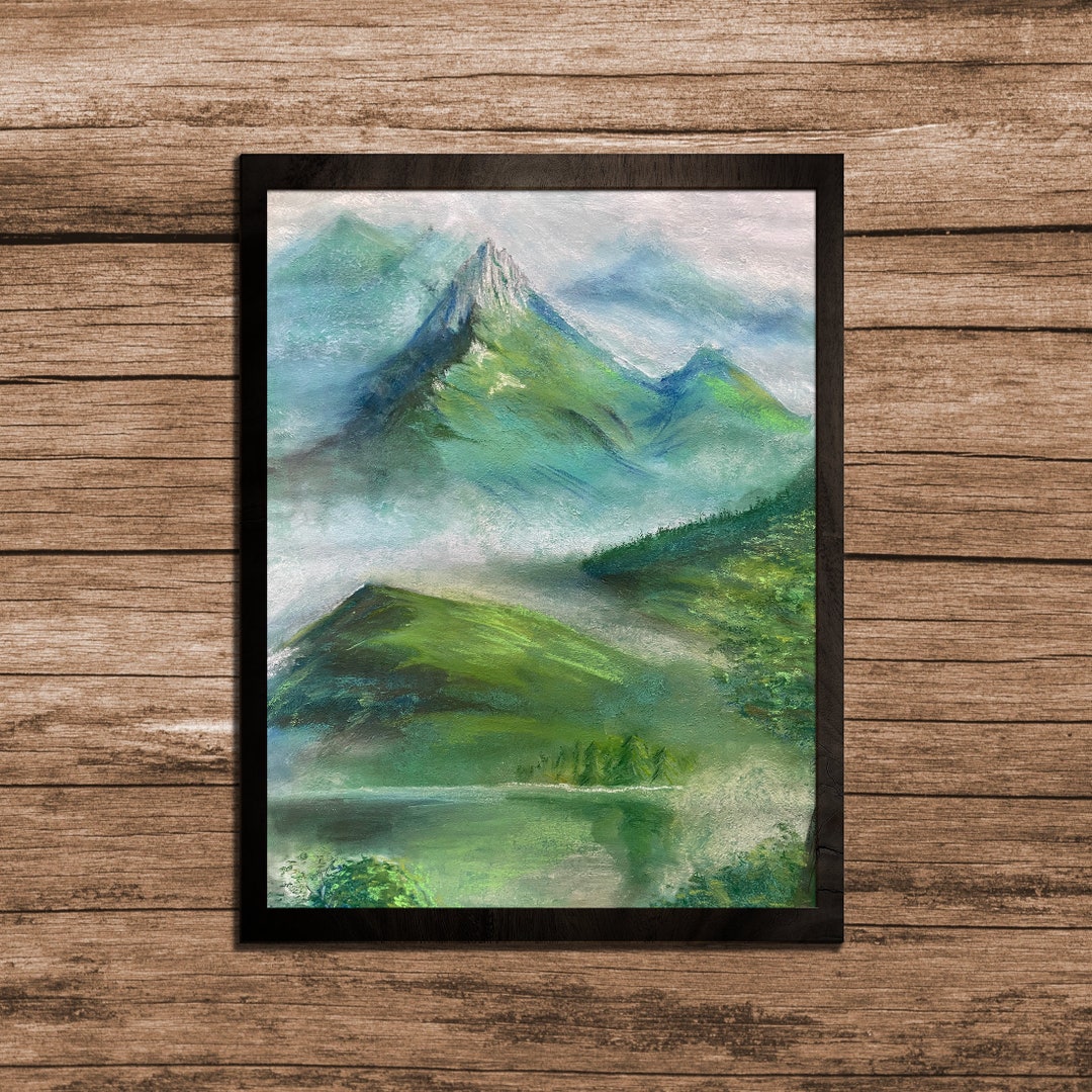Pastel Mountain Painting Instant Printable Downloadable Art - Etsy