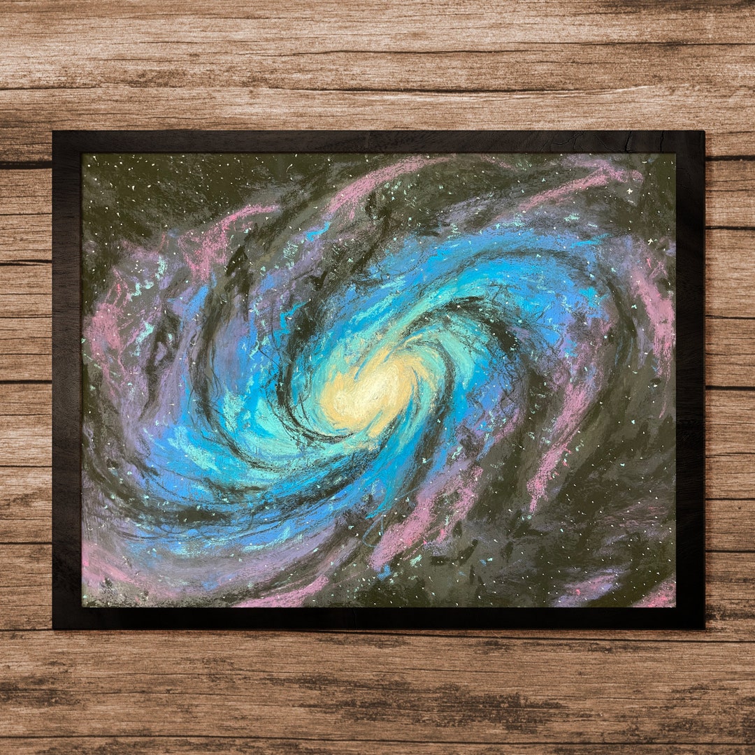 Spiral Galaxy Pastel Painting | Instant Printable Downloadable Art ...