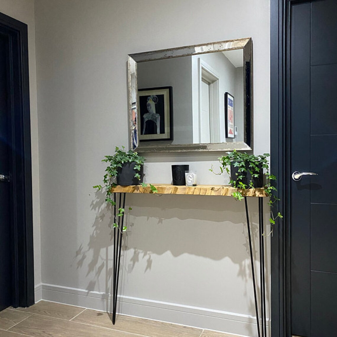 Live Edge Wood Console Table With Hairpin Legs Dispatch 48h | Etsy