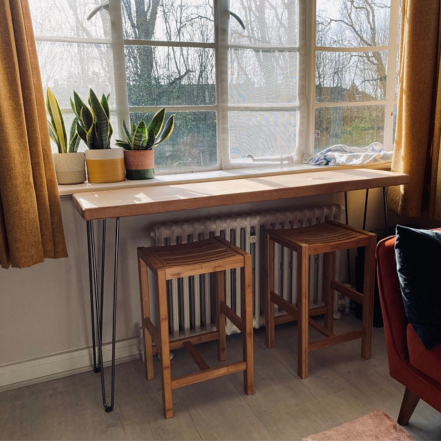 Console Table With 4 Hairpin Legs Reclaimed Wooden Rustic | Etsy