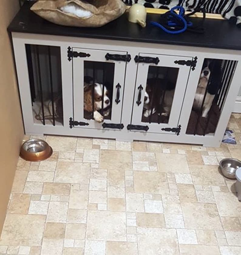 Double Small Luxury Bespoke Wooden Dog Crate Indoor Kennels | Etsy UK