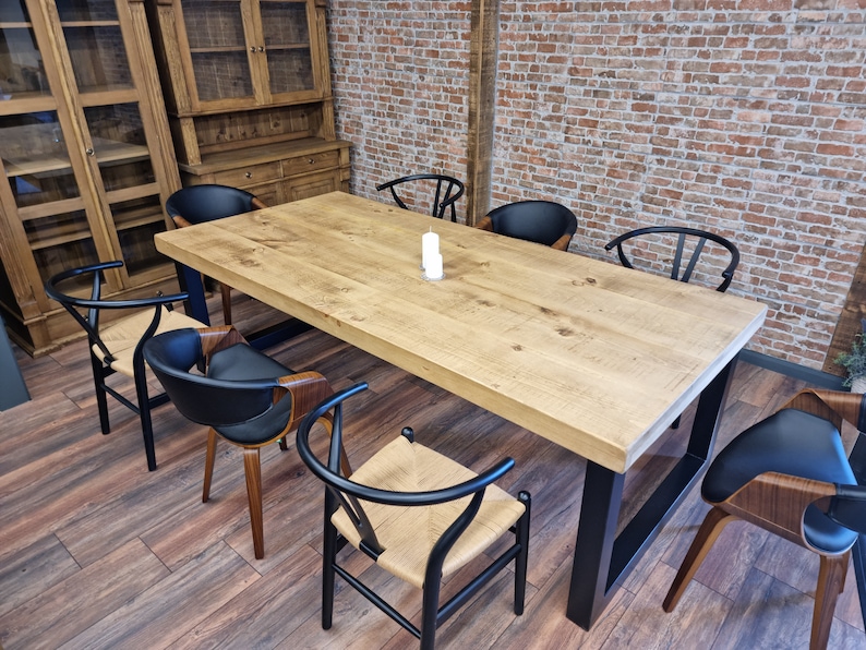 Industrial Dining Table Grantham Dining Square Chunky Frame - Etsy