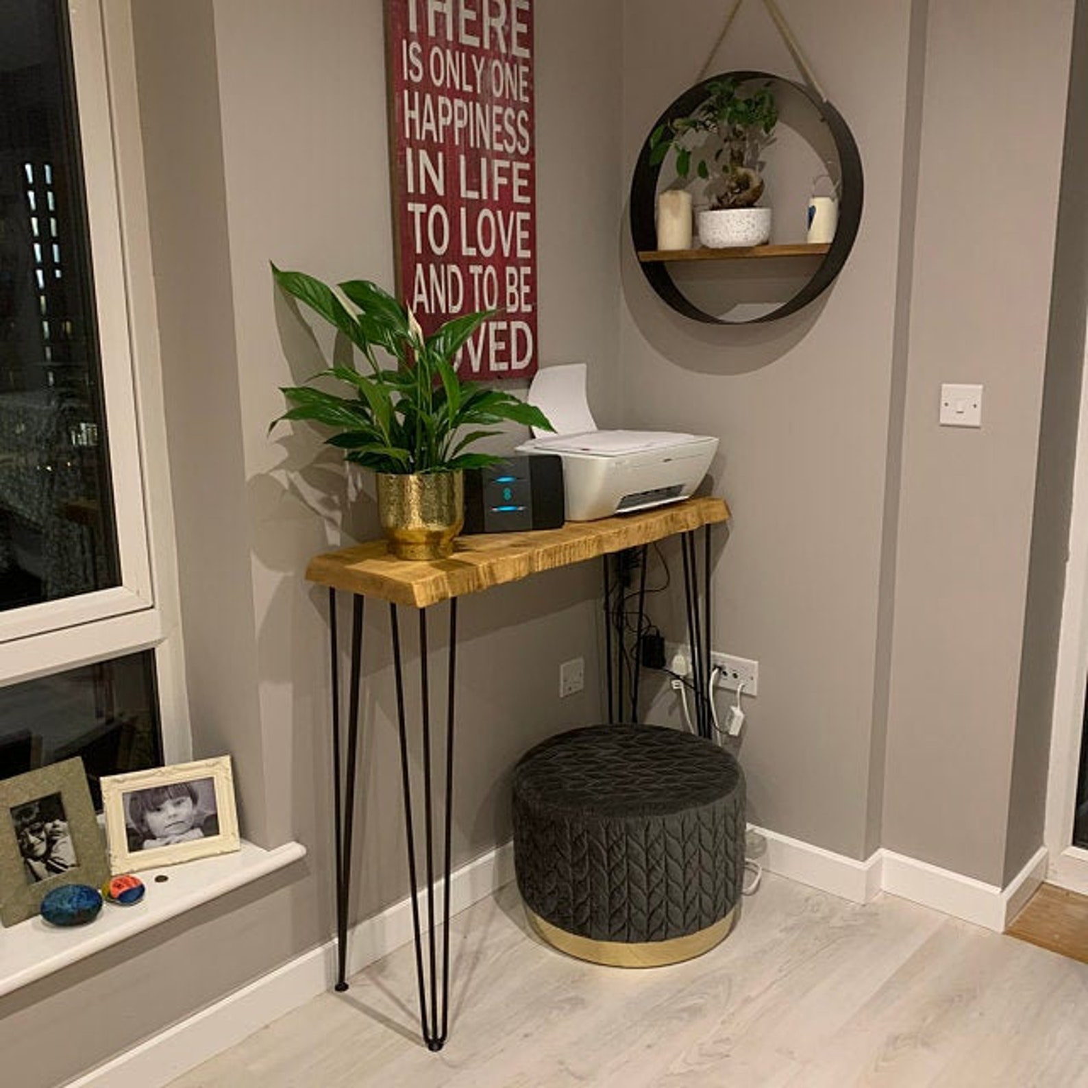 Live Edge 4 Legs Console Table With Hairpin Legs Rustic | Etsy UK