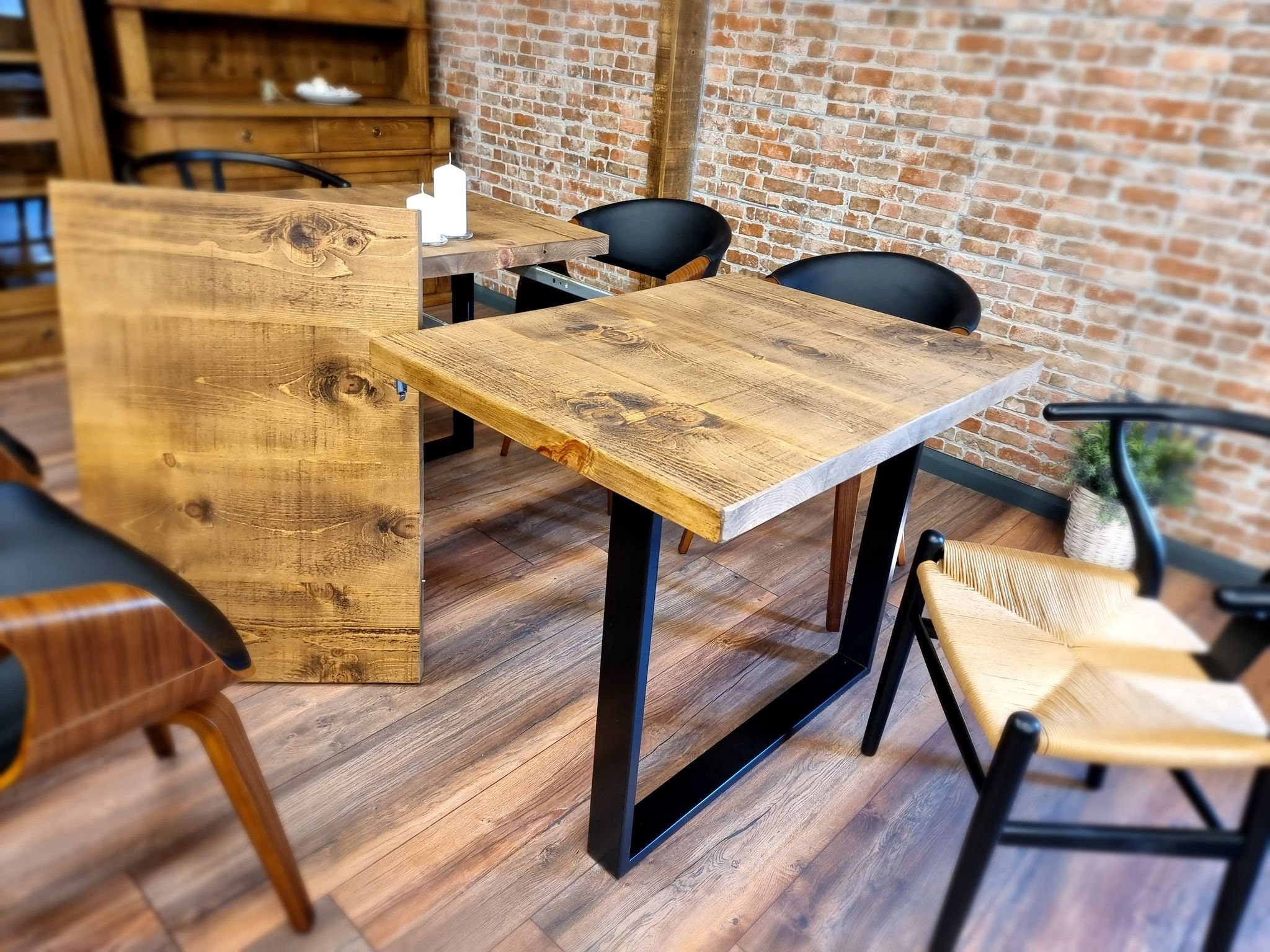 Rustic Extendable Dining Table Kitchen Industrial Rustic Wood - Etsy UK