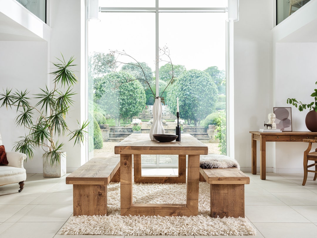 Dine Table Wooden Rustic Dining Table Industrial Grantham Thick Dining ...