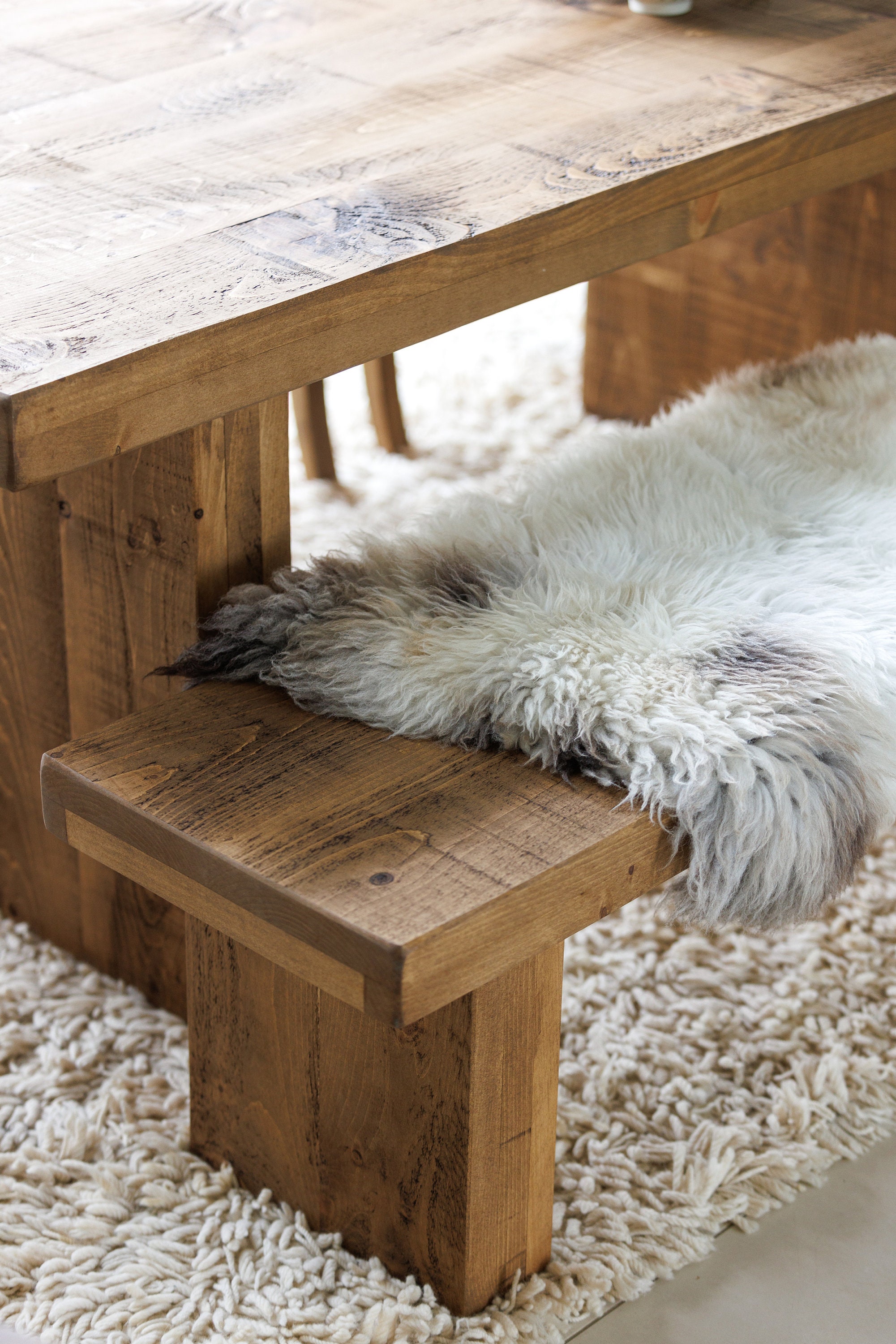 Industrial Dining Table Grantham Thick Dining Table Wooden - Etsy UK