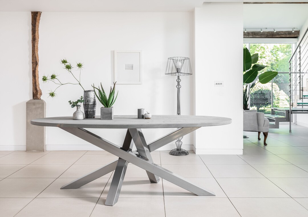 FJORD Dining Table - Industrial Dining Table With STAR Frame Metal Legs ...