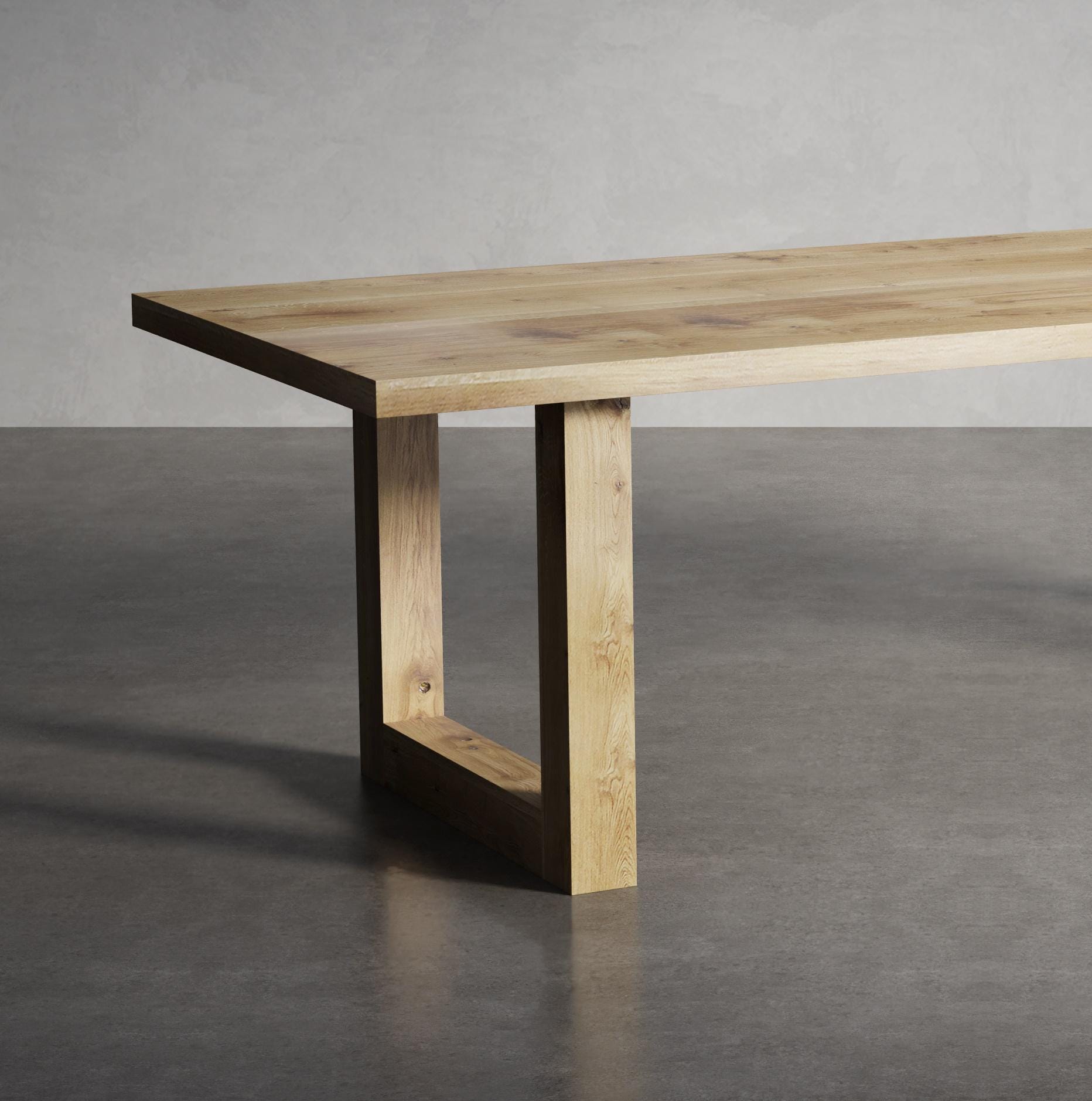 Solid Oak Dining Table With Square Frame Wooden Legs 90x90 - DURABLE ...