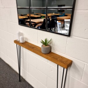 Rustic Skinny Console Table With Hairpin Legs Wooden Rustic Hallway ...