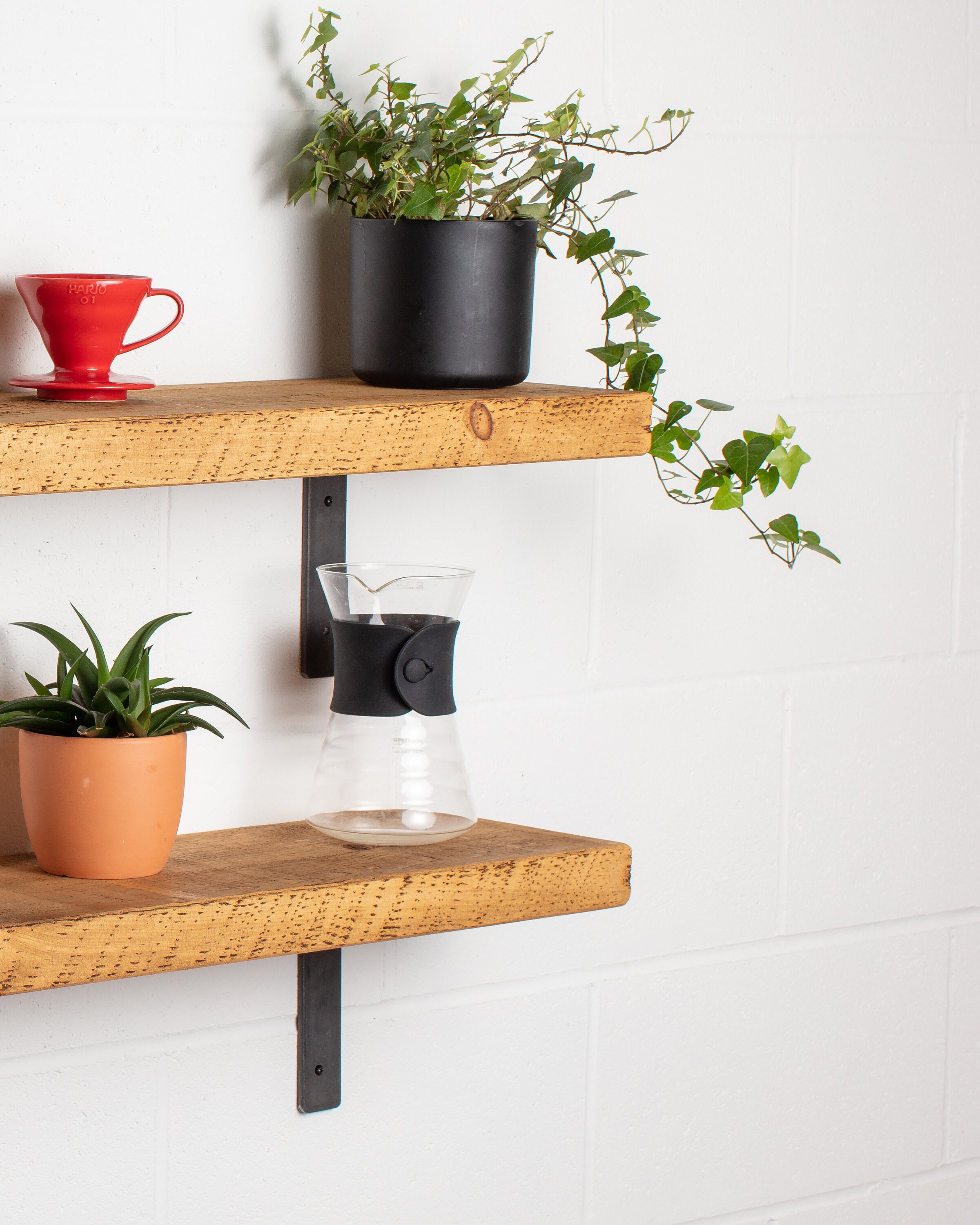 Reclaimed Straight Edge Shelf Handmade Solid Wood & Industrial - Etsy UK